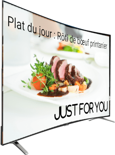 Waouh Screen - écrans publicitaires, vitrine restaurant, salle d'attente